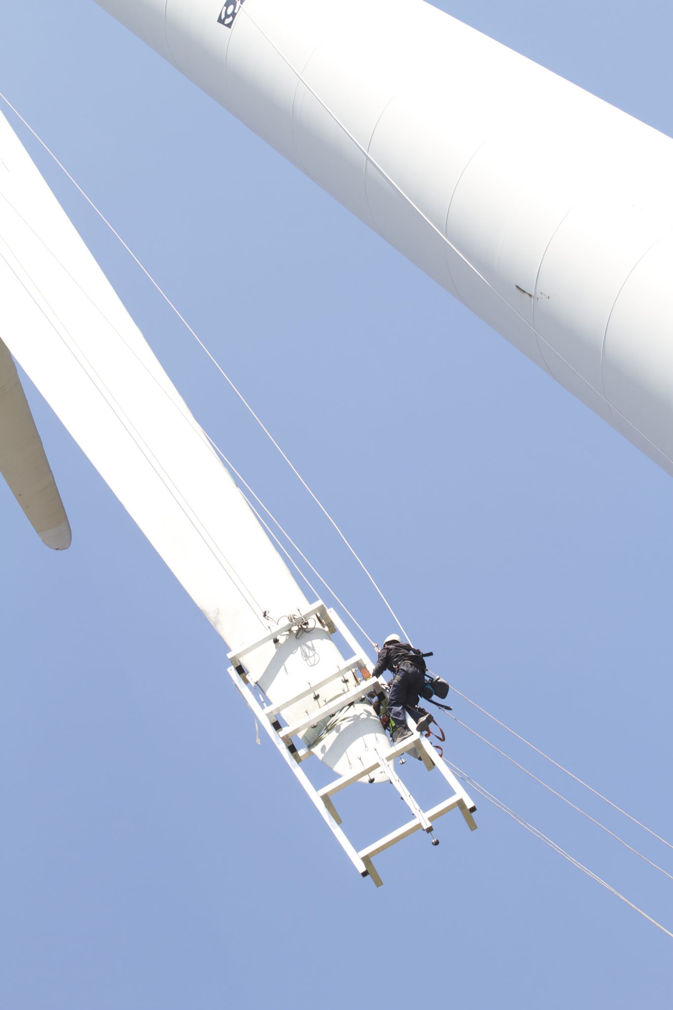Rotor Blade Extension installation on a hanging blade